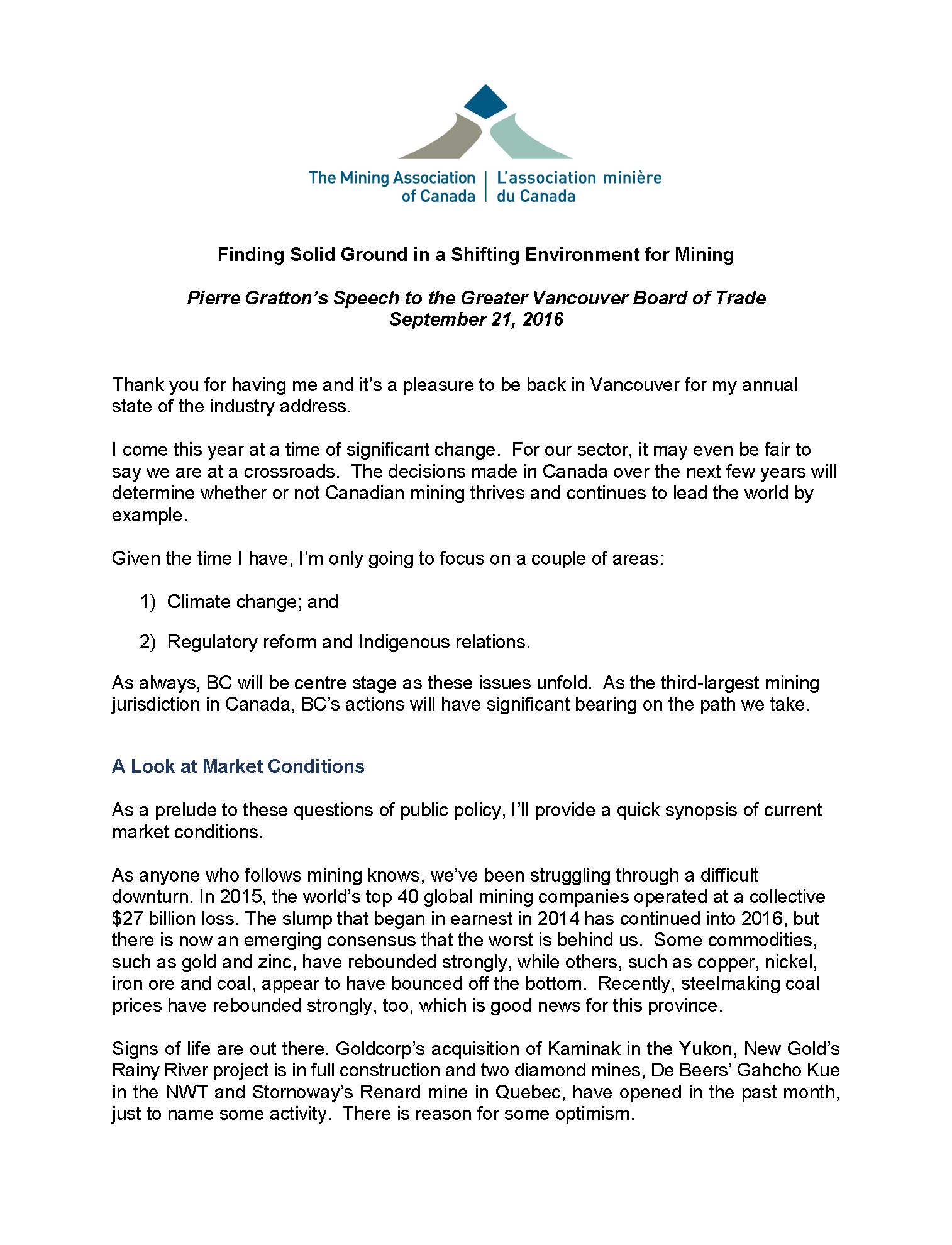 Finding Solid Ground in a Shifting Environment for Mining - The Mining ...