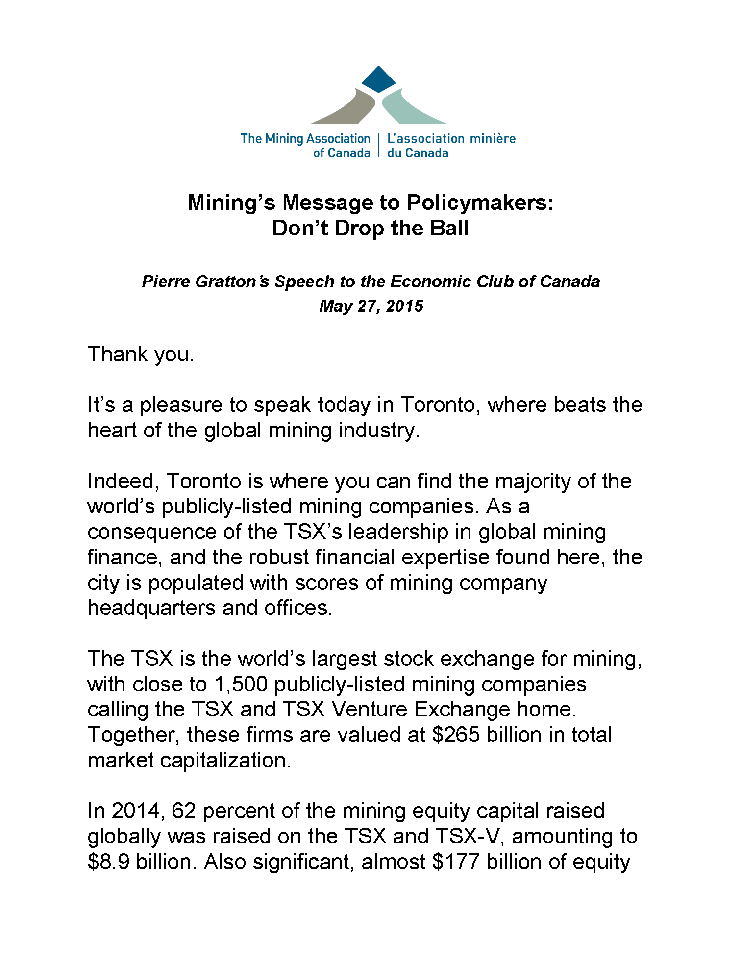 Mining’s Message to Policymakers: Don’t Drop the Ball - The Mining ...