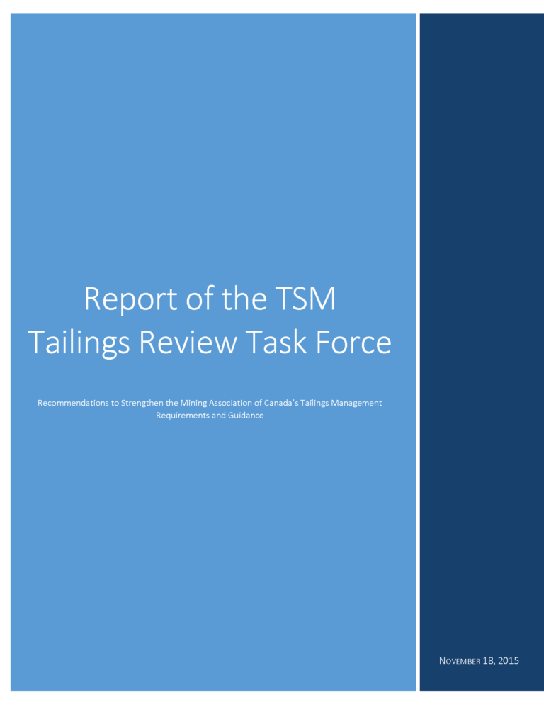 Report of the TSM Tailings Review Task Force - The Mining Association ...