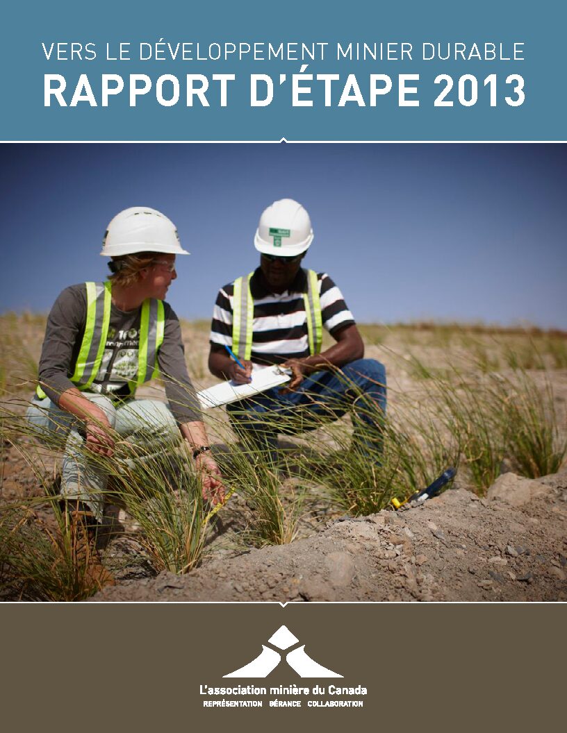 Rapport d'étape VDMD 2013 - The Mining Association of Canada