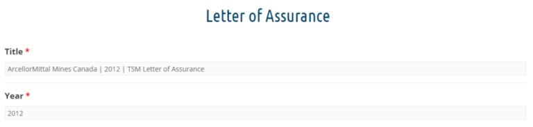 TSM Reporting Database: “How To” Guide – Letters of Assurance - The ...
